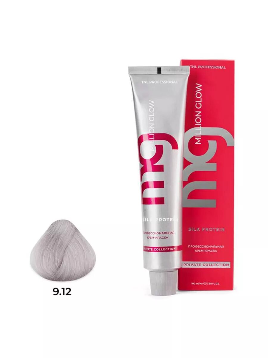 Крем-краска для волос Million glow Private collection Silk protein 9.12