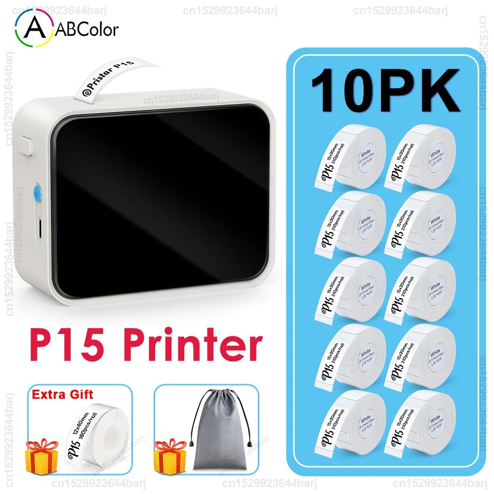 Ecowell Print P15 Термопринтер этикеток, 10 рулонов