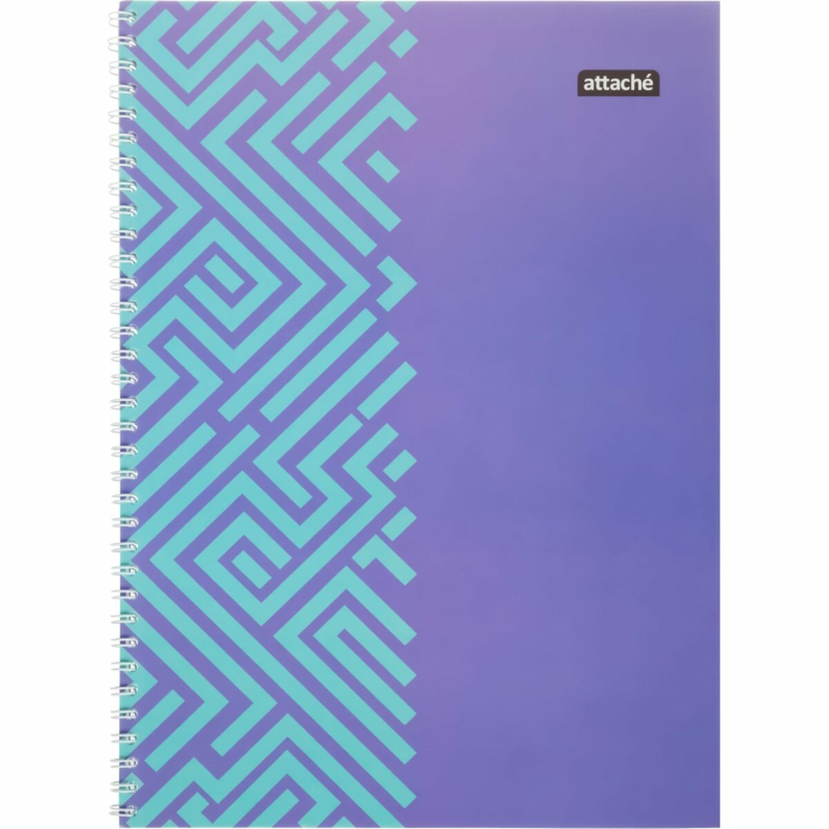 Тетрадь общая 60л, А4 Attache Греция Голубой/Фиолетовый (клетка, спираль, ВД-лак) (1919350), 1шт.