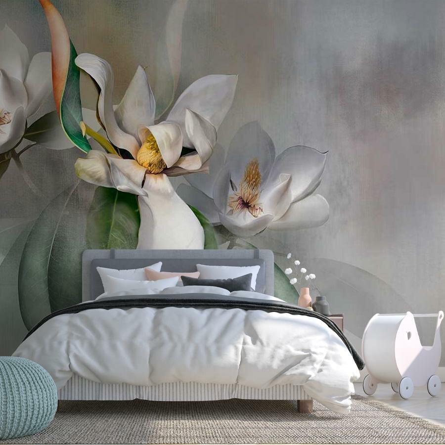 Фотообои Фоновые ирисы 13-414-S-Флок 270 x 200 см (ВхШ) Бесшовные, флизелиновые, влагостойкие обои MasterFresok