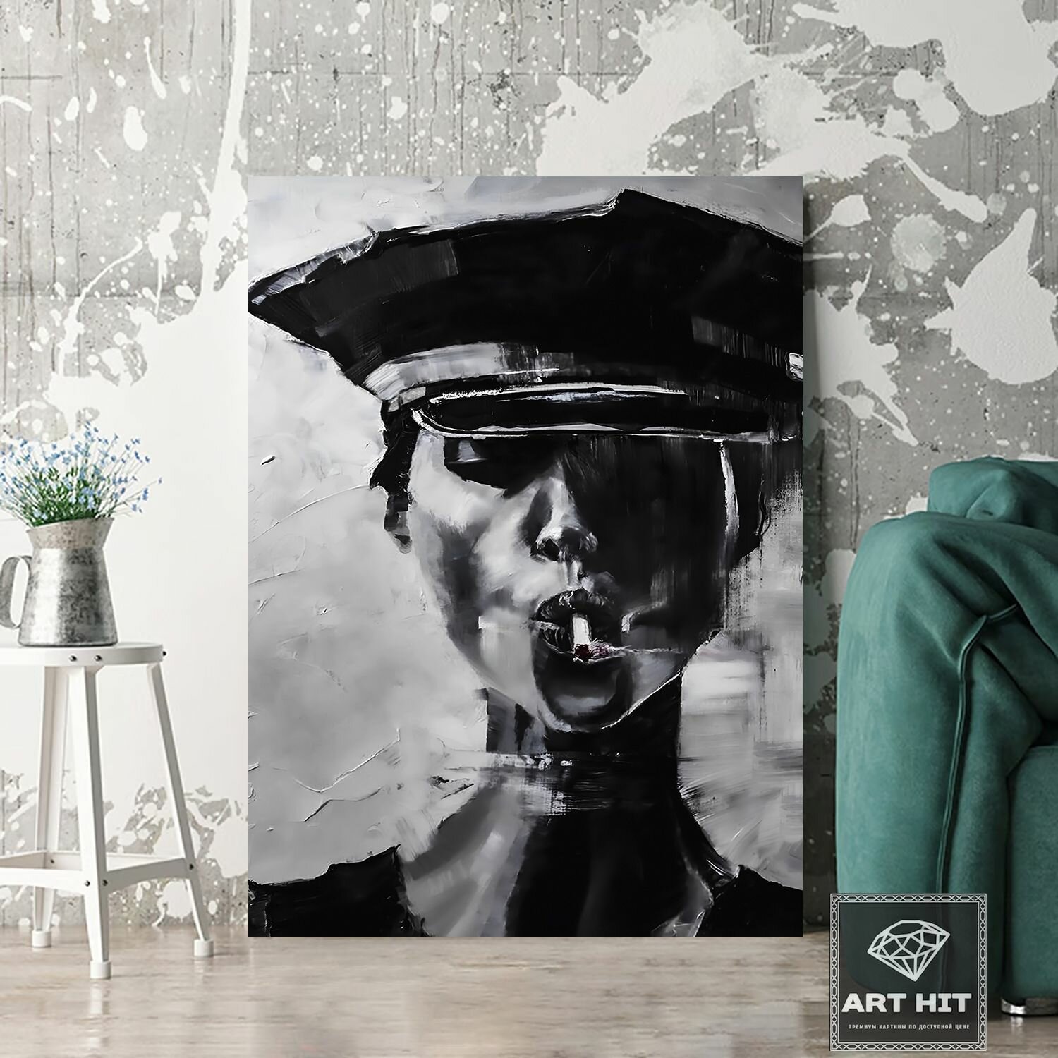 Картина в туалет, ванную комнату, девушка, 30х40 см.