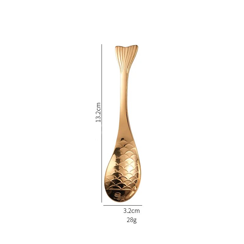 Ложка rose gold в форме рыбы, 13.2см