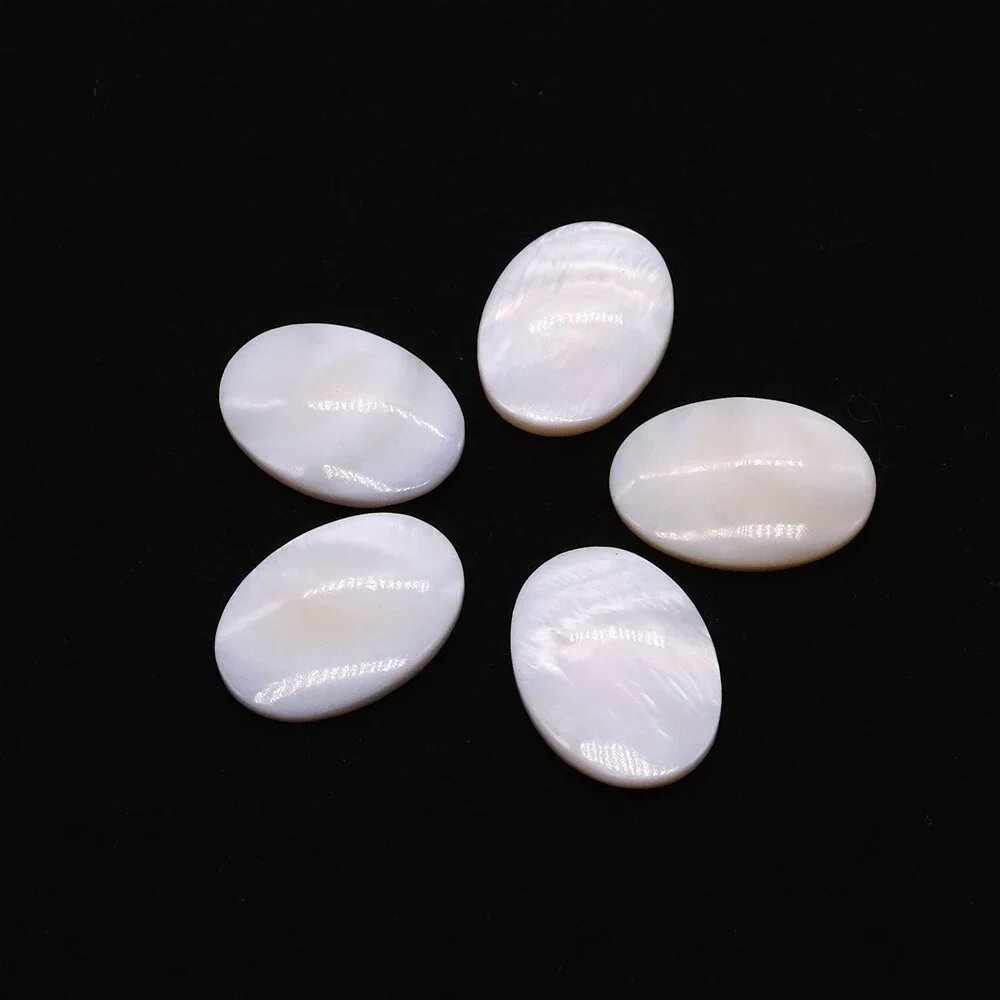Натуральный перламутр, бусины-кабошоны ракушки, овальные, без отверстий 13x18mm
