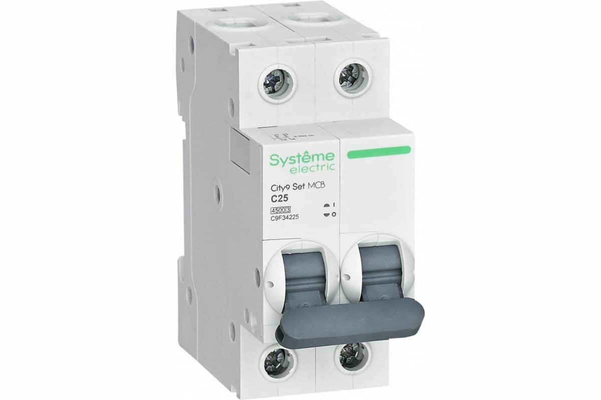 Автоматический выключатель Systeme Electric (Schneider Electric) City9 Set 2Р 25 A, тип С, 4.5 кА, C9F34225