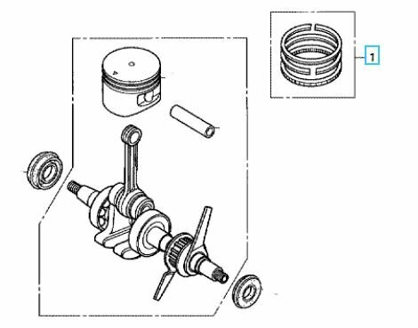 Набор поршневых колец для двигателя Honda GX25; Артикул Honda: 13010Z0H000 (Оригинал)