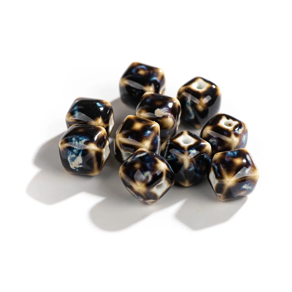 12 #10 шт, многогранные неровные керамические бусины ручной работы, принадлежности для изготовления ювелирных изделий, Joias Diy, чудесные # XN323
