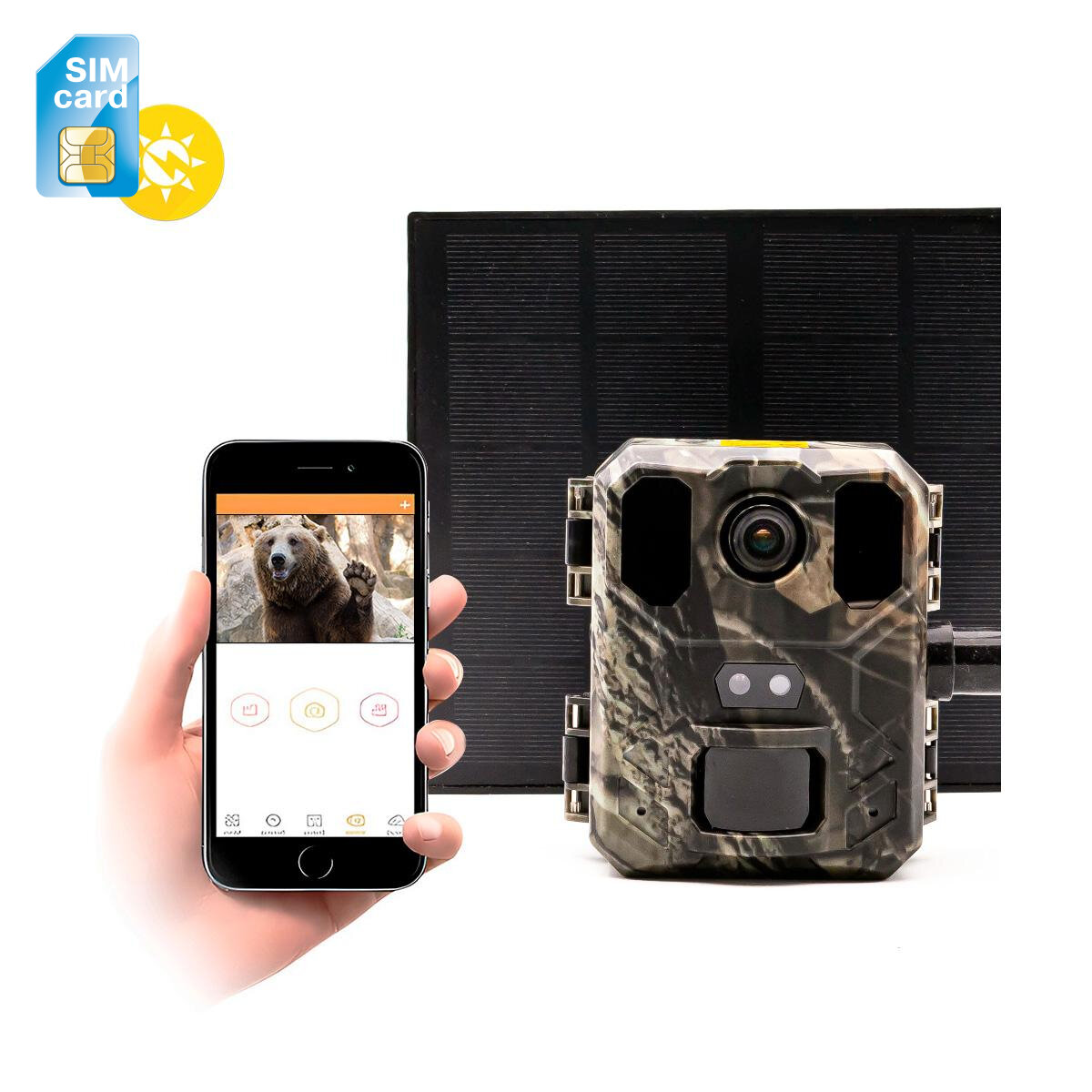 Уличная 2К/4G(LTE) мини фотоловушка Filin Мини LTE-Pro-900 (Оригинал) (F84383G4) с солнечной панелью для охоты с аккумулятором и записью в облако. A