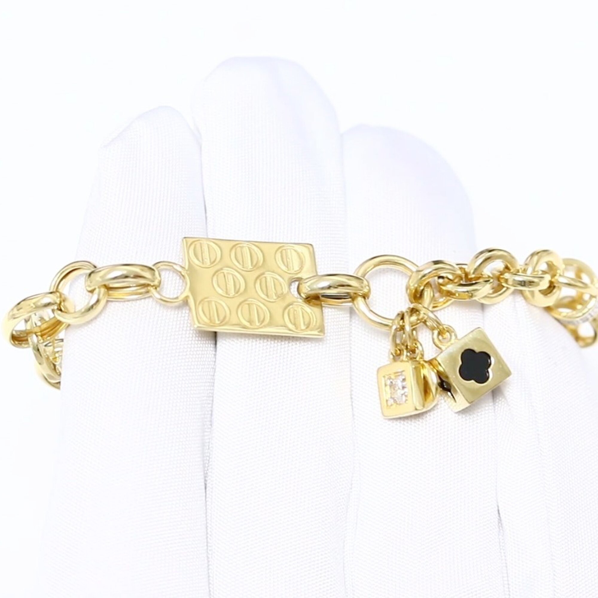 Браслет, серебро, 925 проба, серебрение, фианит, оникс