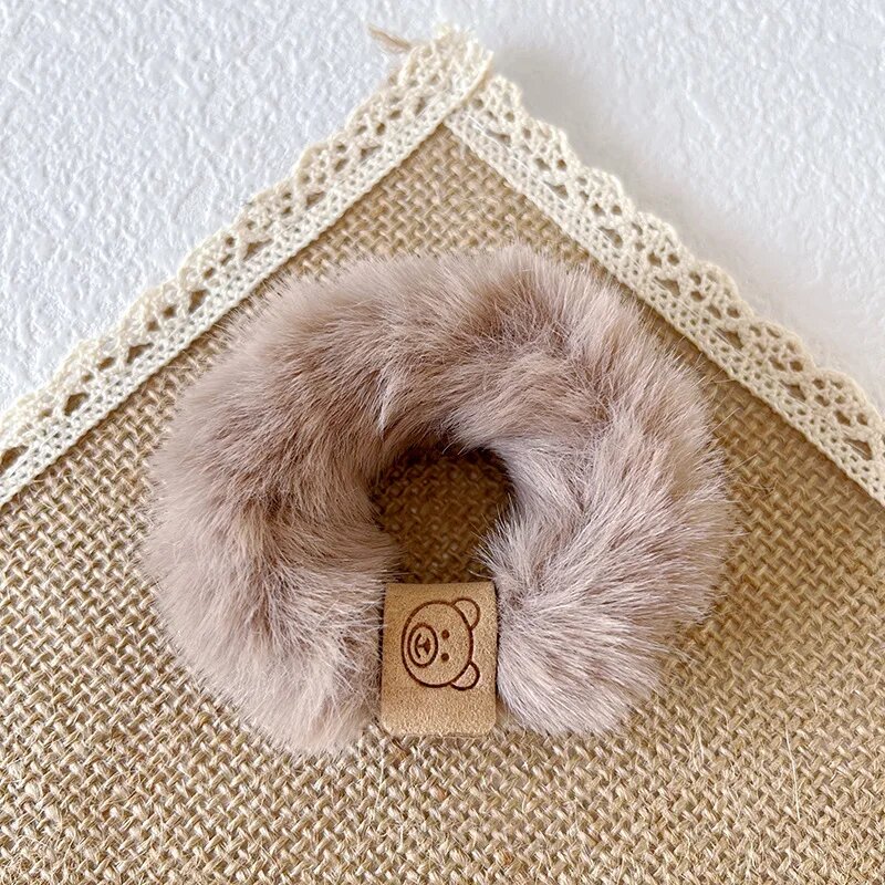 MOONBIFFY Плюшевое кольцо-полотенце с медведем 1PC Milk tea