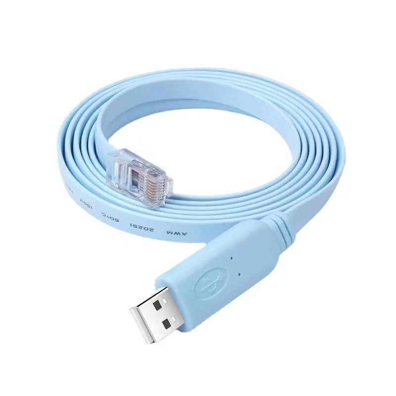 KOQZM USB-RJ45 Консольный кабель для маршрутизаторов 1M Sky Blue