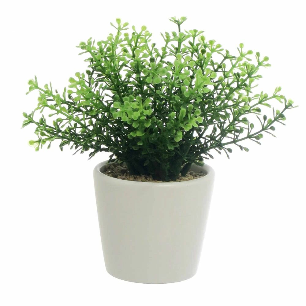 Растение искусственное Вереск Фриско в кашпо высота 15 см