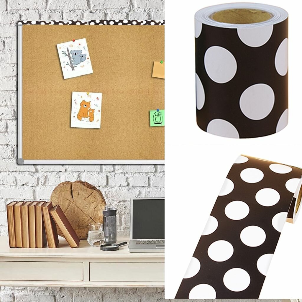 Классная доска объявлений черно-белая простая бумага с рамкой