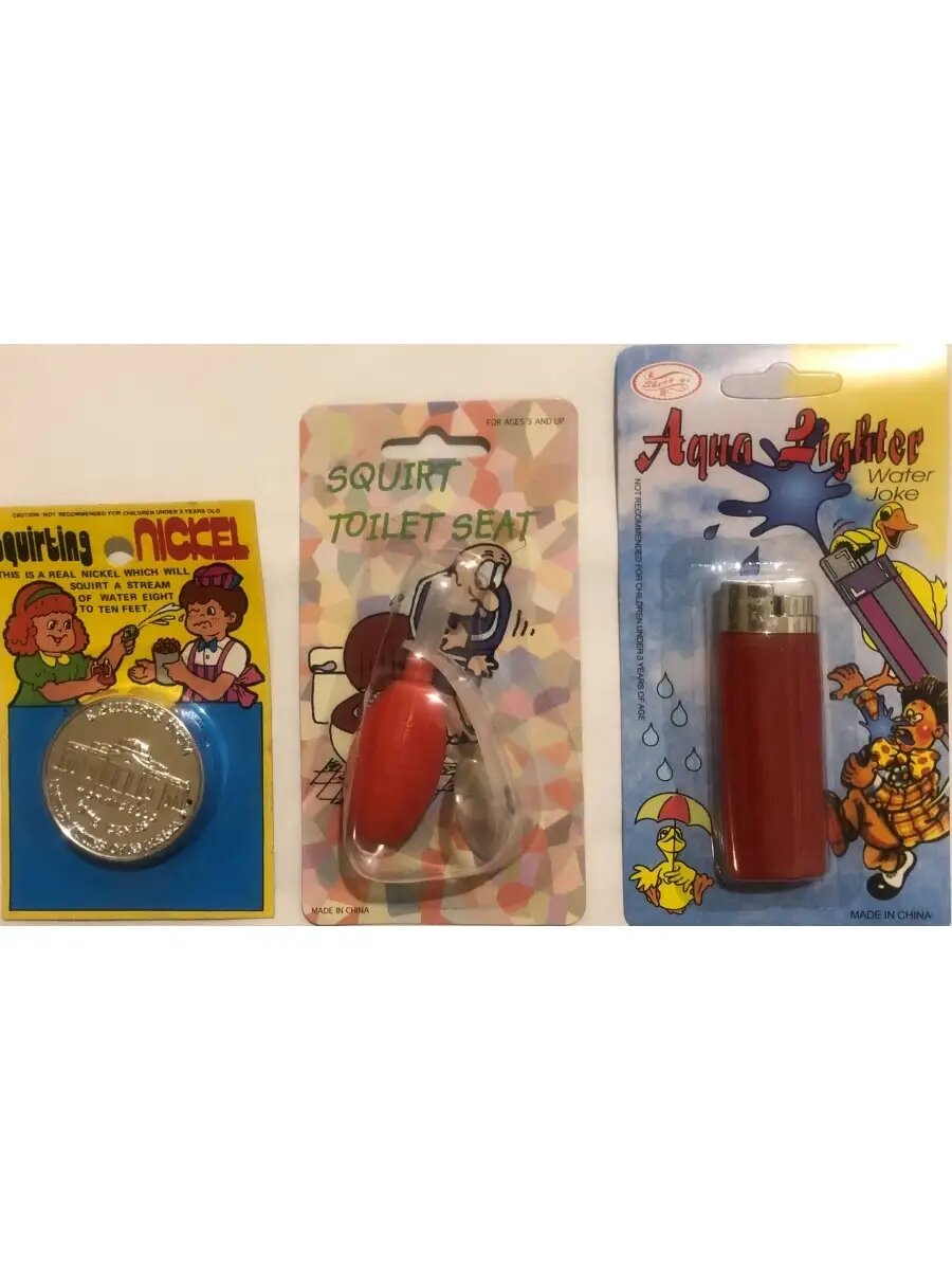 Приколы "Монета+Зажигалка брызгалки + на унитаз"
