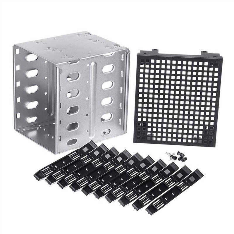 Адаптер лотка для жесткого диска от 5,25 дюйма до 5 x 3,5 SATA HDD Cage Rack для 5.25 дюйма для 3.5 дюйма 5 отсеков SATA HDD