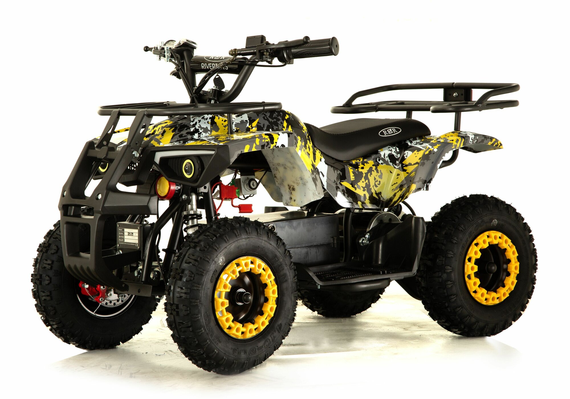 KidsRace Детский электроквадроцикл RiverToys TIKI одноместный желтый Special