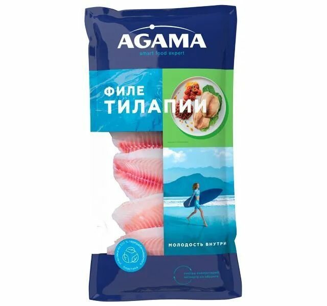 Тилапия филе 400 г, Agama, замороженное