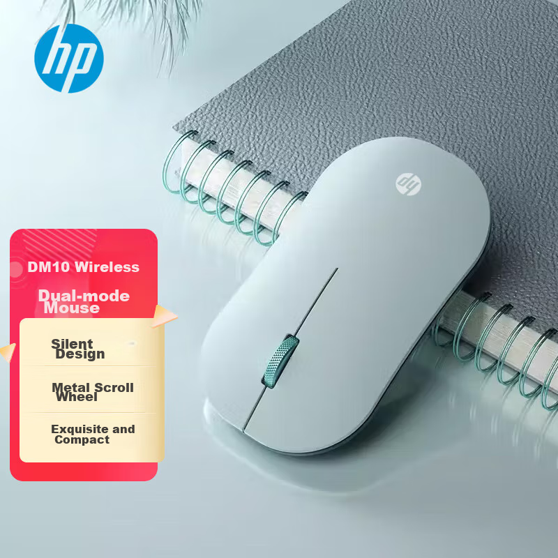 HP DM10 Wireless Bluetooth Dual-Mode Mouse, Business Office Wireless Mouse, Apple Laptop Micro-Sound Bluetooth Portable Wireless Mouse, Green