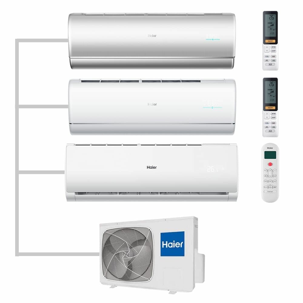Мульти сплит-система настенная Haier AS25S2SJ2FA-S/AS25S2SJ2FA-W/AS09TS6HRA-M / 3U70S2SR5FA Inverter