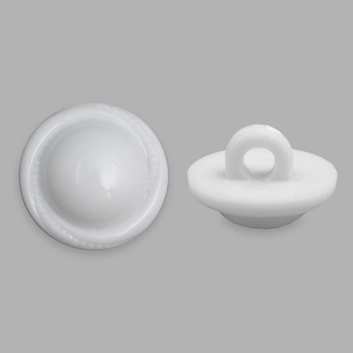 57617 Пуговица 19L (11,5мм) на ножке, пластик (101 белый). 6шт/упак