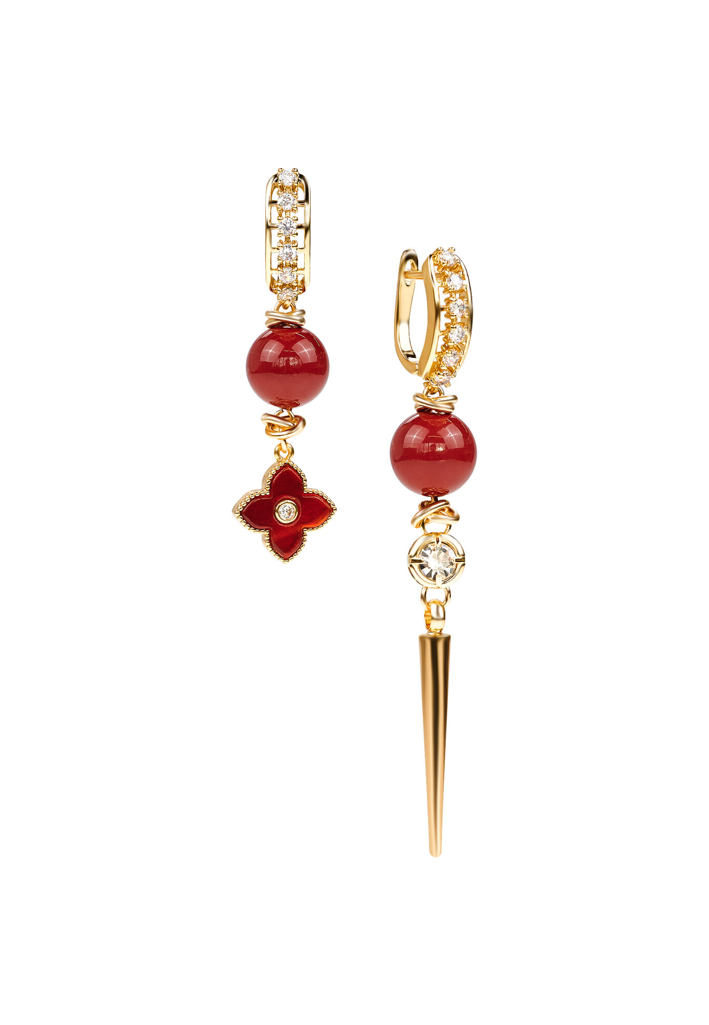 Серьги с подвесками, циркон