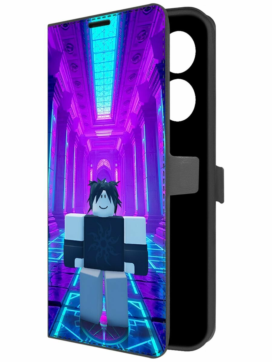 Чехол-книжка Krutoff Eco Book для TECNO Camon 20 Pro Roblox-Форсакен Ту Тайм (Forsaken Two Time) (черный)