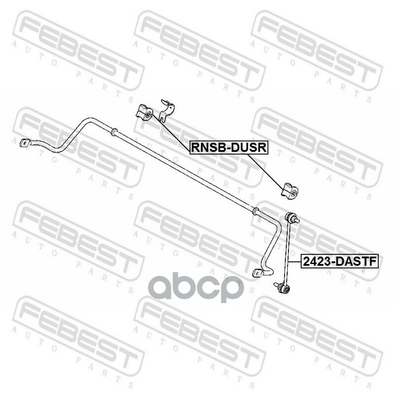 Втулка Стабилизатора Renault Duster 4Х4 Зад. подвески Nissan 54614-00Q0a; Renault 562300111R; Nissan 56315-00Q0c Febest арт. R.