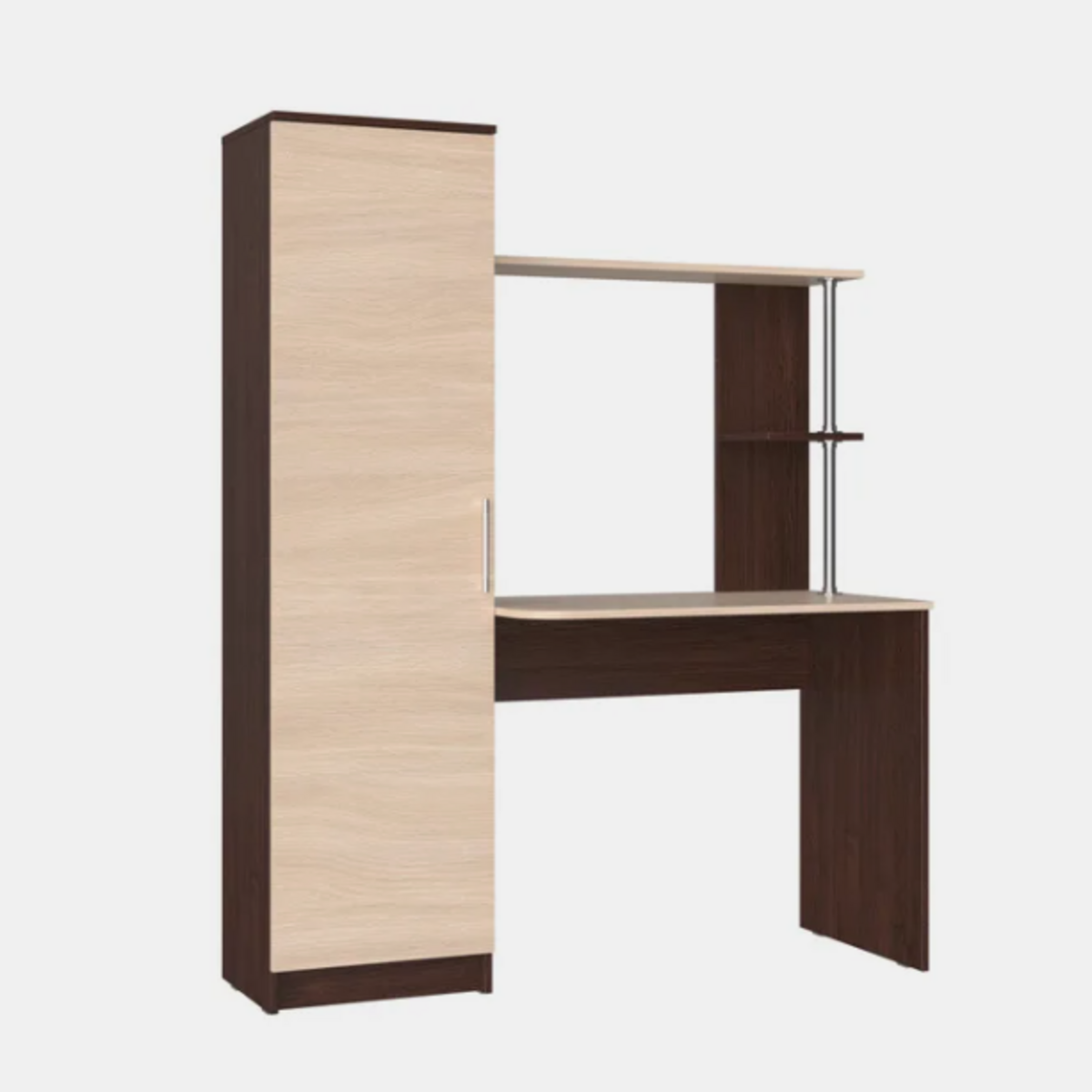 Компьютерный стол НК-Мебель со шкафом 133.5х52.3х168.2 см Венге/Дуб Кремона
