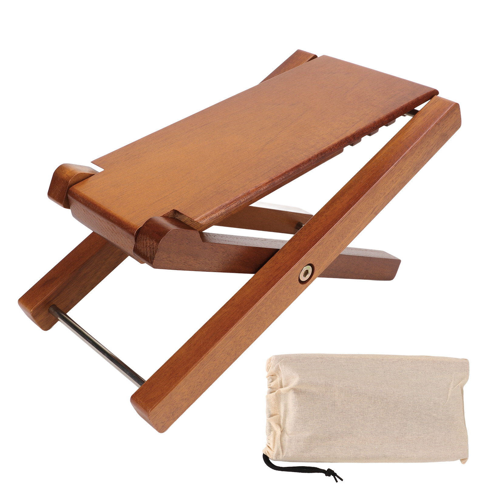 Guitar Foot Rest Sturdy Wood Elegant Style 3 Adjustable Height Foldable Stool for Player Performance Ashtree
