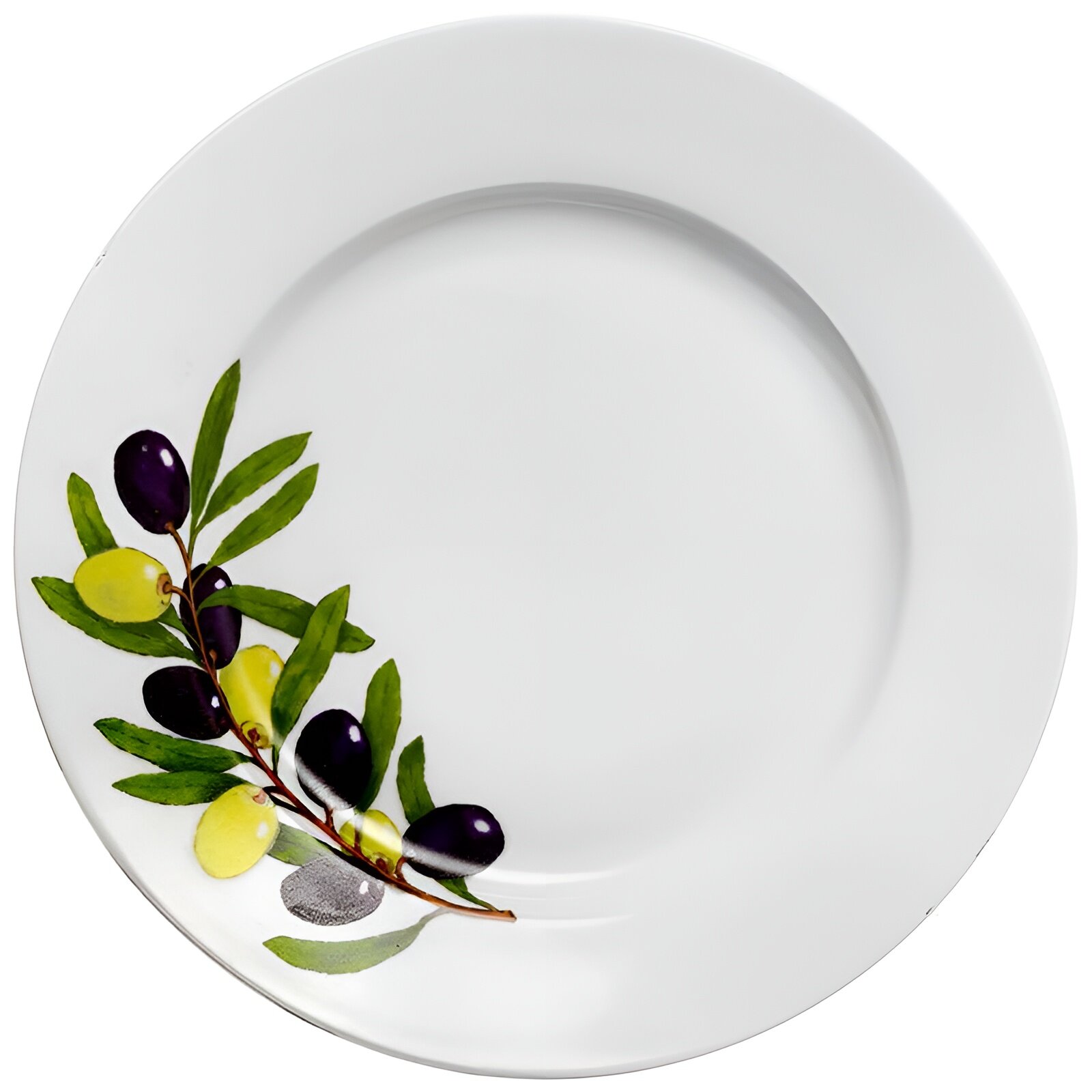 Набор фарфоровых тарелок мелких, 175мм. "Оливки" гладкий край, Дулево 4 шт.