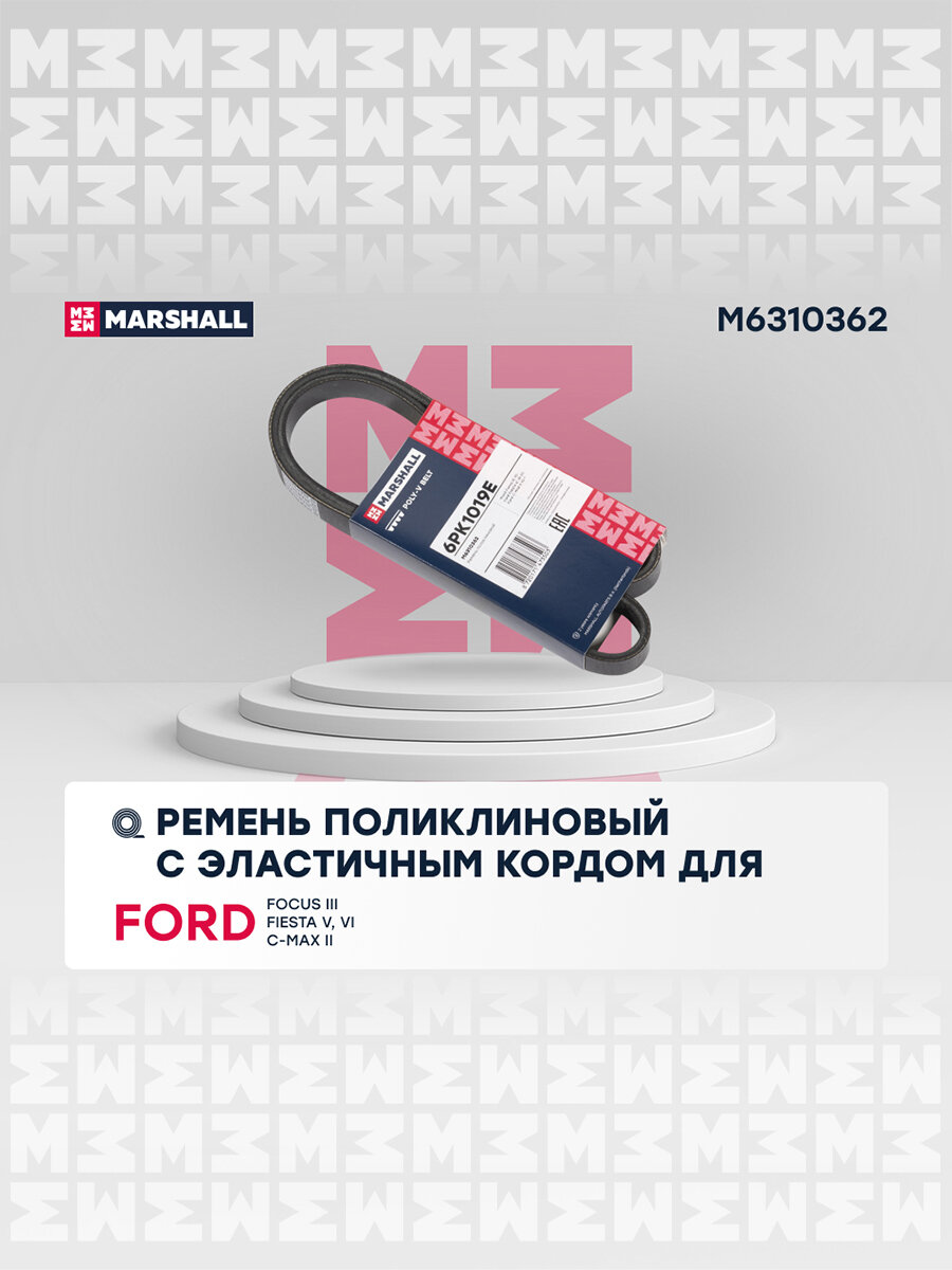Ремень поликлиновой FORD Focus /Fiesta V , VI C-Max II 6PK1019SF 1365336 1830909 1141317 1253583 1692106