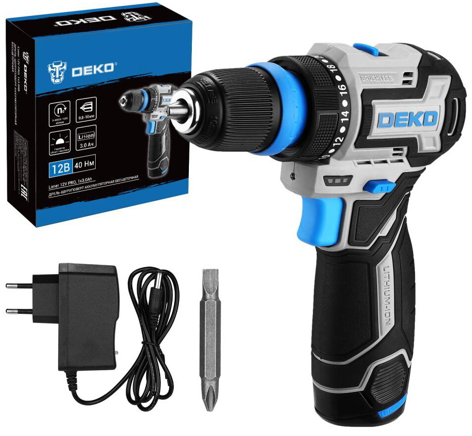 Дрель-шуруповерт Deko Loner 12V PRO