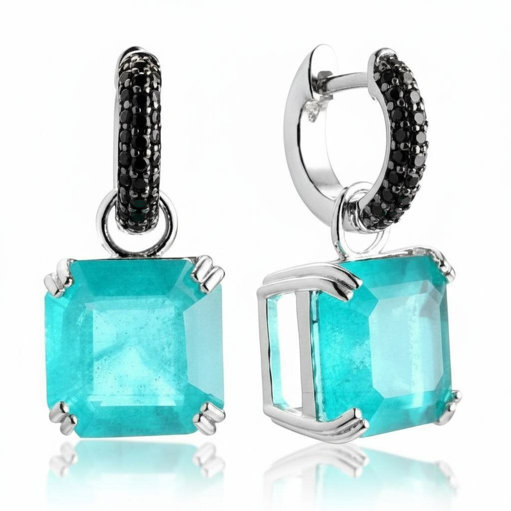 Моносерьга, серебро, 925 проба, нанокристалл, ситалл