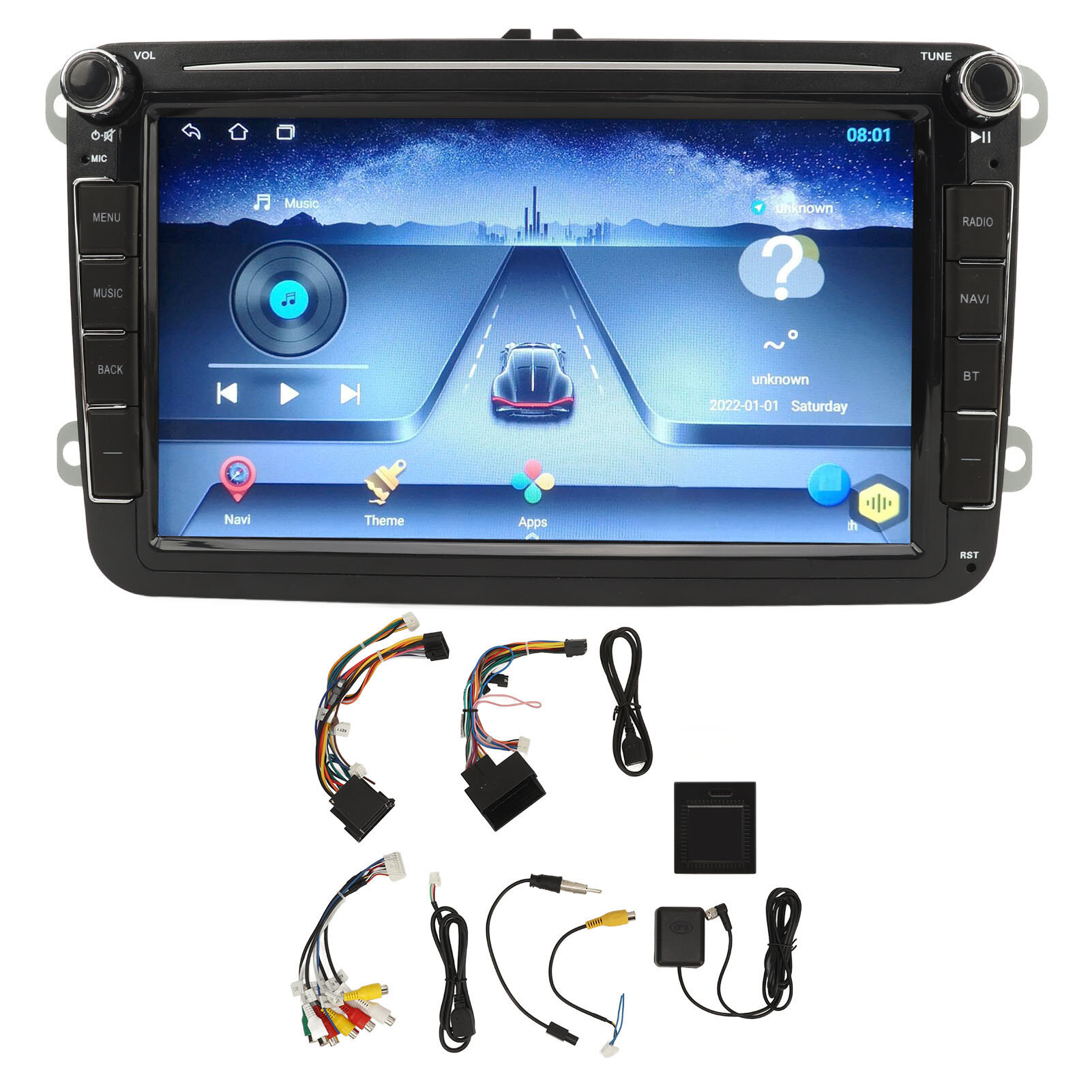 GPS навигация 8in, Carplay, Wi-Fi, мультимедиа, для Skoda Octavia, Fabia, Praktik, Rapid
