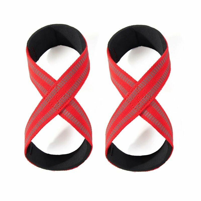 MKAS Figure 8 Weight Lifting Straps Красный, red Figure 8, L
