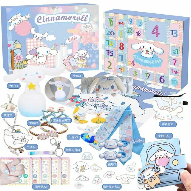 Рождественский адвент-календарь в стиле аниме «Miniso Hello Kitty Kuromi», обратный отсчёт до Хэллоуина, самодельные игрушки и подарки для детей