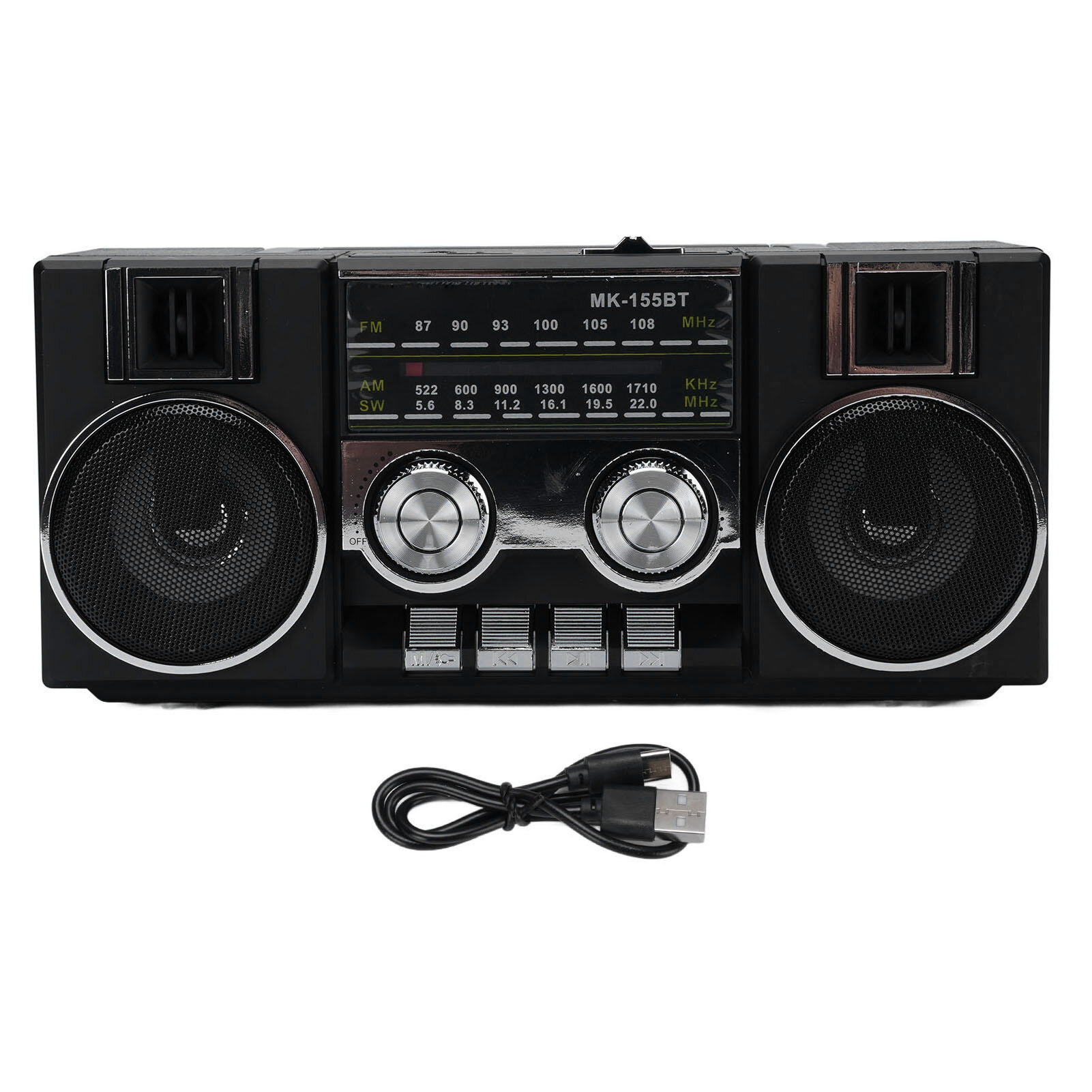 Портативное FM AM/SW радио с полным диапазоном частот, чистым звуком, RGB-подсветкой, Bluetooth, динамиком для сада, парка, ванной комнаты, черное.