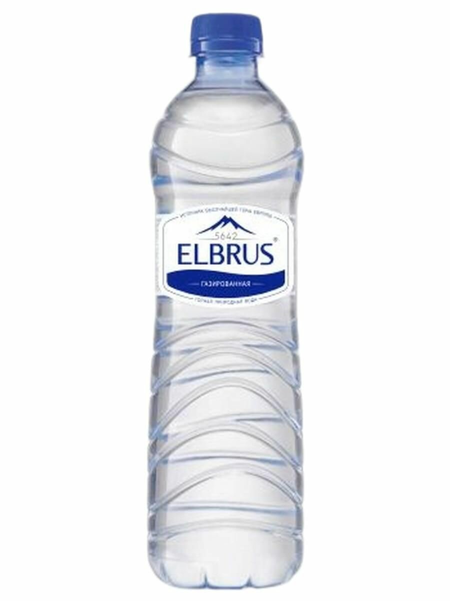Вода минеральная питьевая Эльбрус, 12 шт по 0,5, с газом