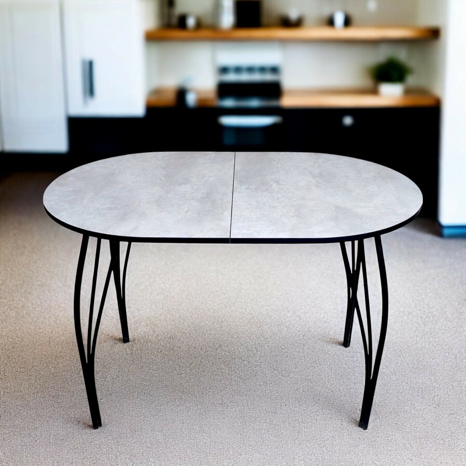 Стол кухонный "Милано", овальный, раздвижной, ЛДСП, металл, 70x110x75 (140) см