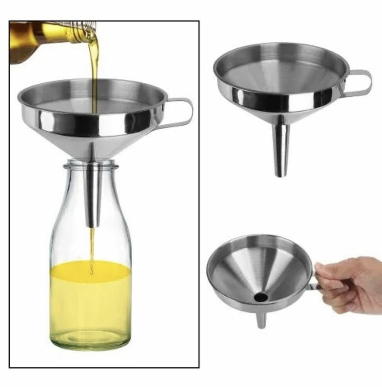 Металлическая воронка из нержавеющей стали – для масла, жидкости и других ингредиентов