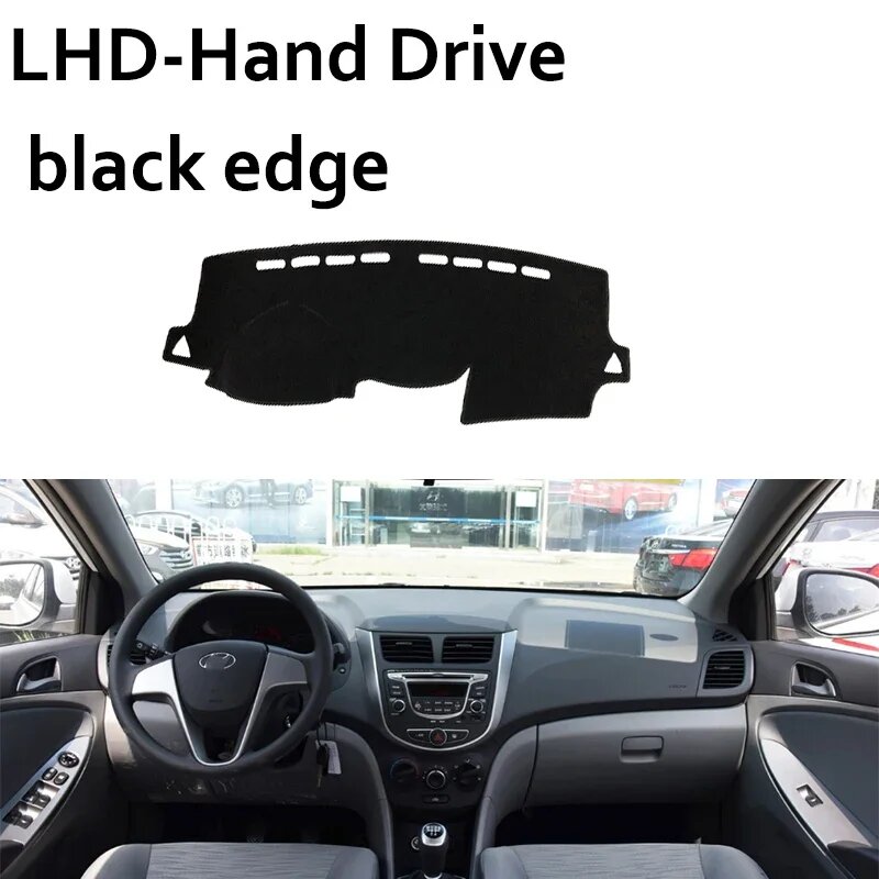 Противоскользящий коврик для приборной панели Hyundai Solaris Accent 2011 2012 2013-2017 RB, черный