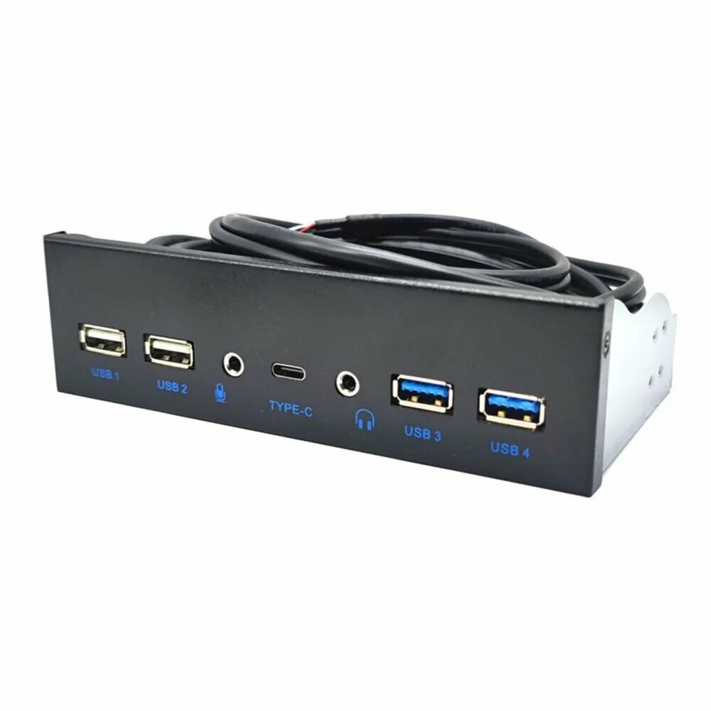 Передняя панель USB3.0 для ПК USB 3.1 TypeC + 2 концентратора USB2.0 3,5 мм наушников 5,25-дюймовый отсек привода ПЗУ