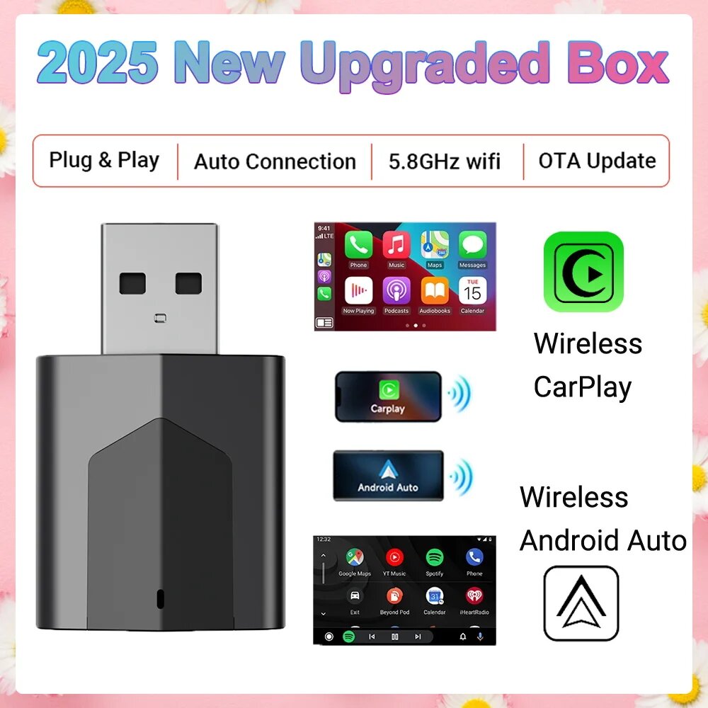 Беспроводной И Проводной Адаптер CarPlay 2-в-1: Apple CarPlay Box И Android Auto С 2in1 Mini Box-F