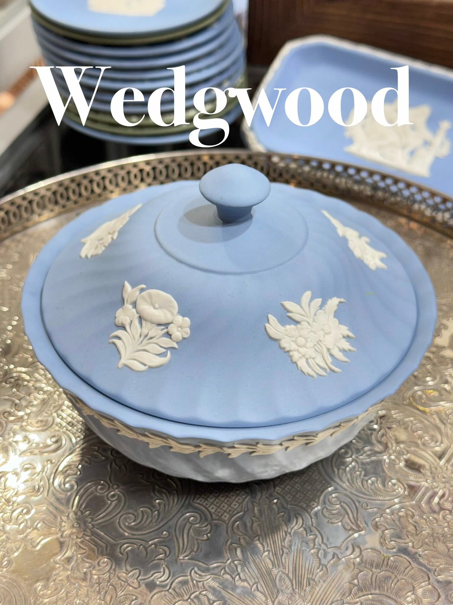 Шкатулка Wedgwood, Патриция с клеткой, jasperware, 1966 г