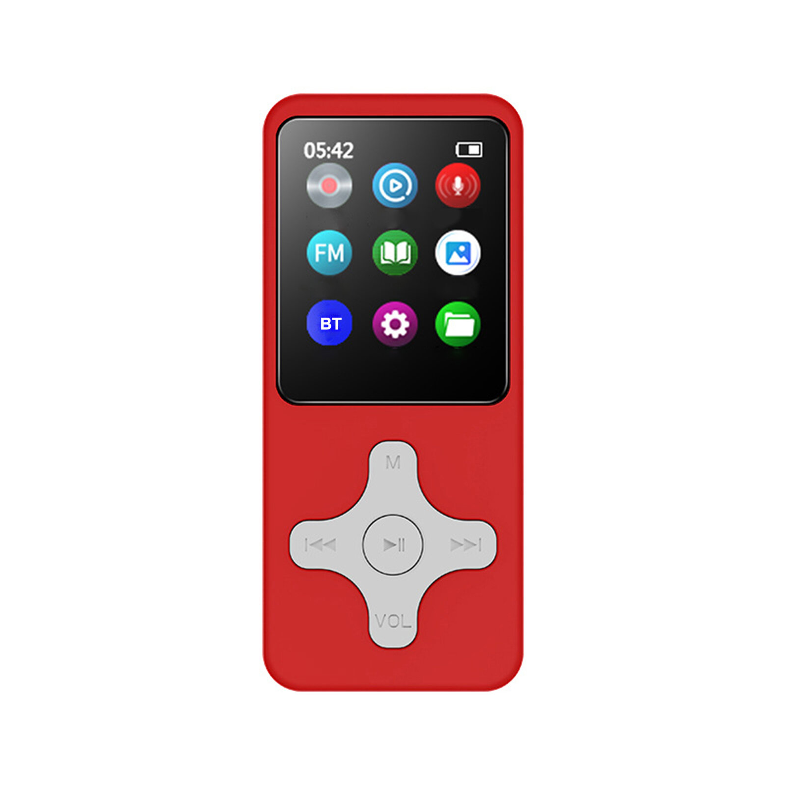Mp3 Mp4 Player с BT4.0 Дигитальным экраном с Колонкой Портативный HiFi Звук Студенческий Плеер Walkman Плеер Дигитальный Музыкальный Плеер с FM Радио Записью Электронной книгой, Черный Белый Красно-белый Темно-синий Голубо-белый, 16G 32G 64G 128G