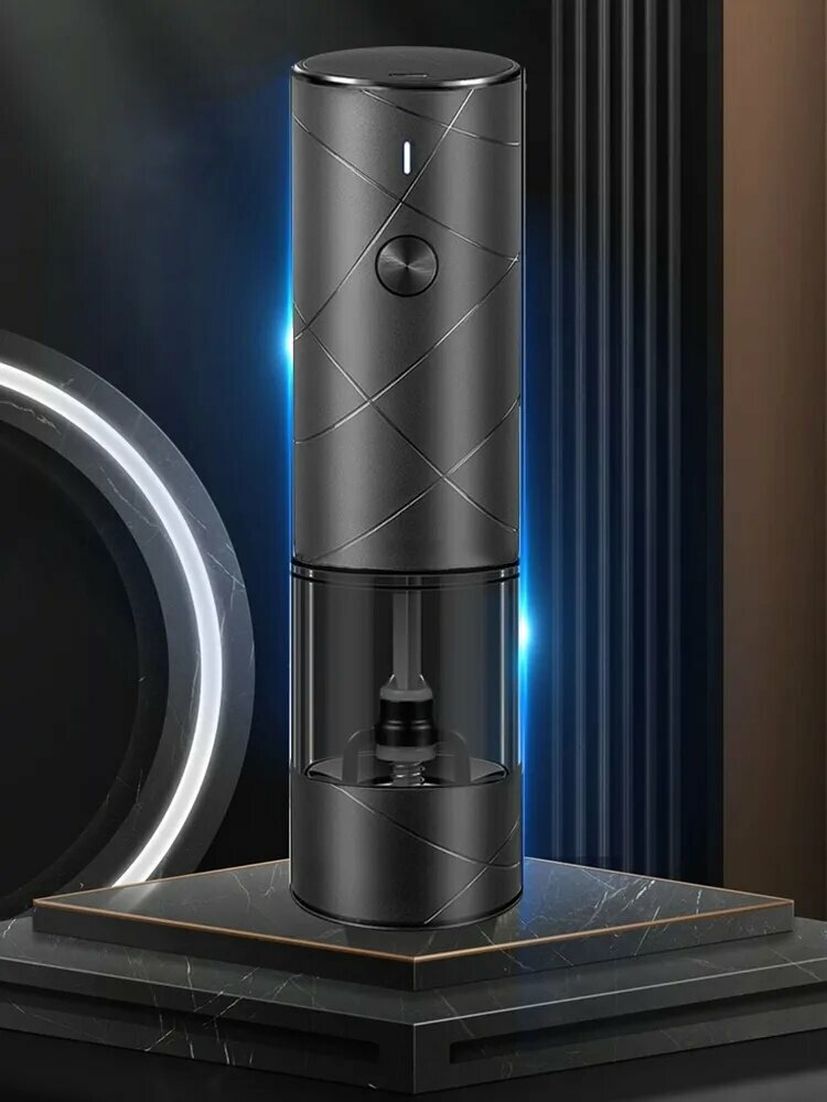 Электрическая мельница, керамический механизм, USB Type-C зарядка, черный