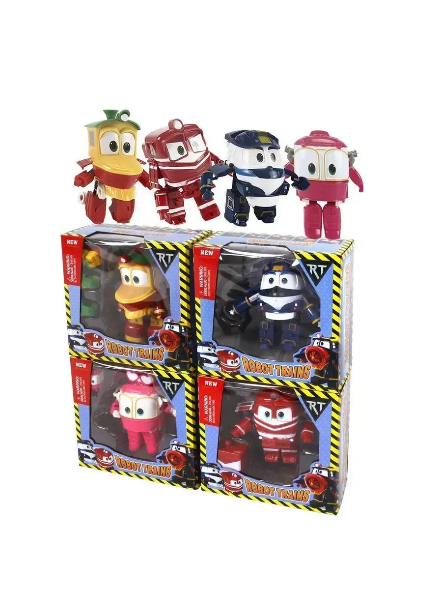 Коллекционные фигурки робот-поезд, 13 см, синие: робот-поезд