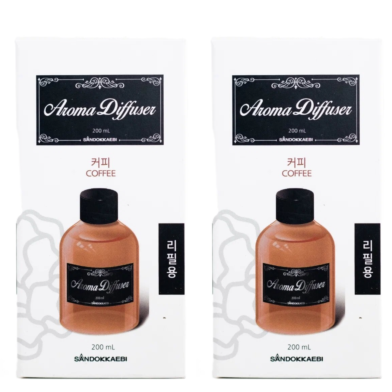 Жидкий освежитель воздуха Sandokkaebi, Aroma Diffuser, сменный флакон, аромат Кофе, 200 мл, 2 штуки