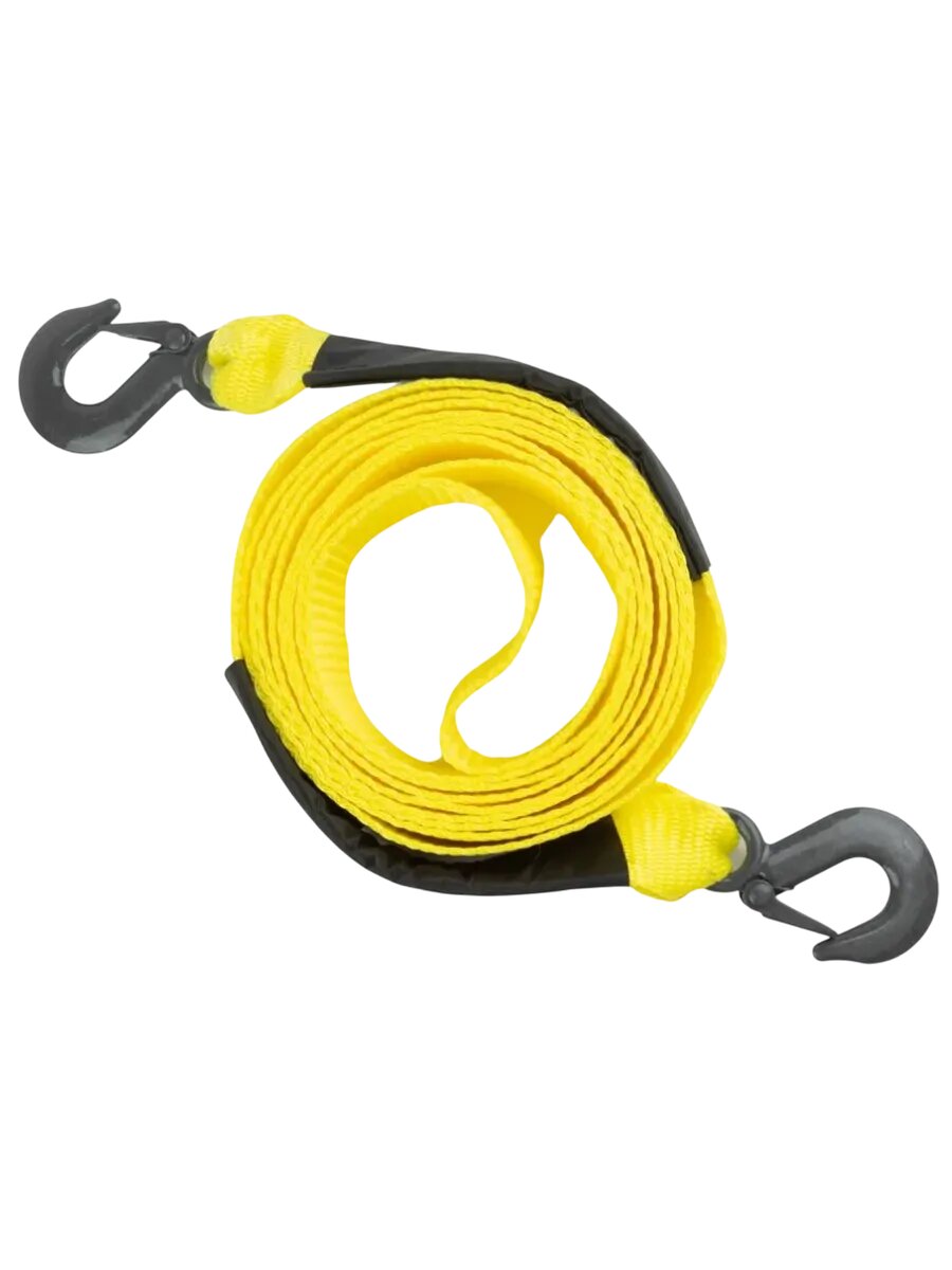 Трос буксировочный автомобильный с крюками 4 метра 5 тонн, морозостойкий