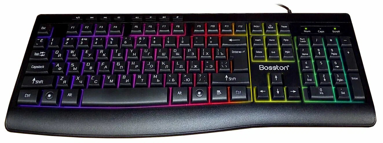 Клавиатура Bosston Wired X18D, проводная, для офиса и игр, чёрный цвет