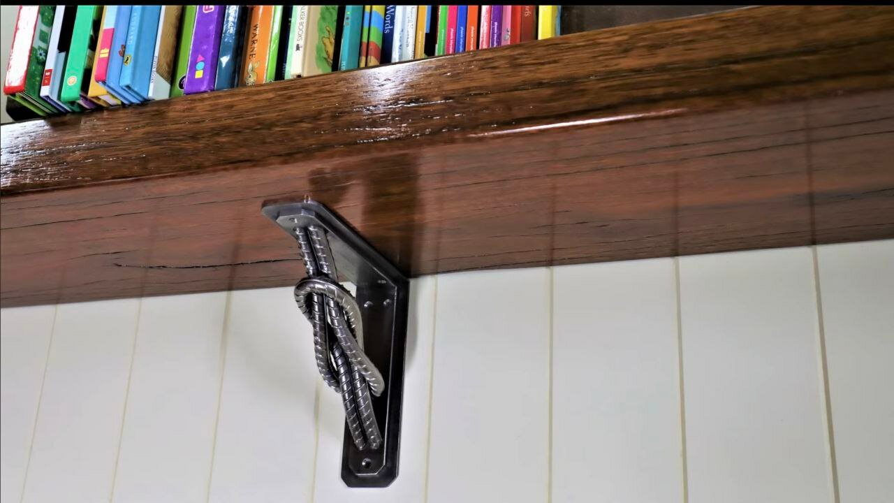 Кронштейн для полки металлический Loft, 20×3,5×20 см, лофт индастриал, экологичный лак